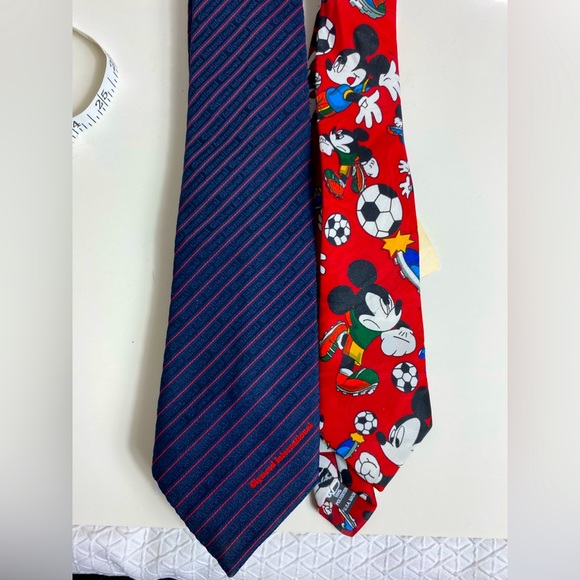 Accessories | Polyester Ties Fun Set Of Two 2 Red Mickey Mouse Tie Is ...